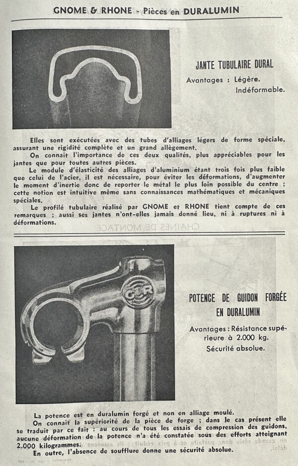 1949 Gnome Rhone Duralumin Touriste Luxe – Online Bicycle Museum Shop